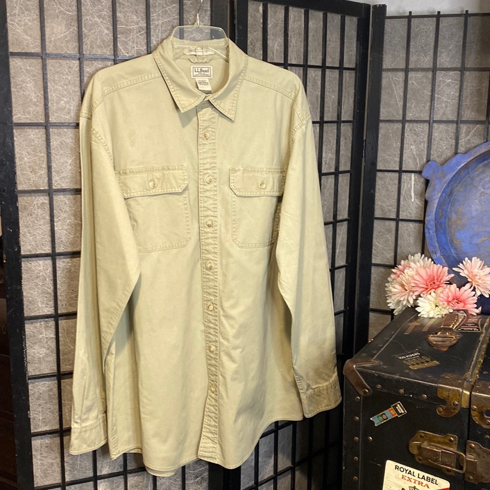 - Ll Bean Traditional Fit 100% Cotton Button Up Shirt - Gem